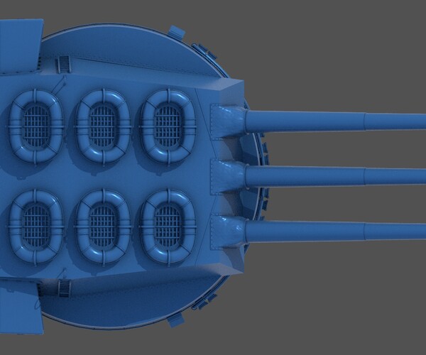 ArtStation - 381mm WW2 Italian turret n3 1/200 scale - 3D PRINTING ...