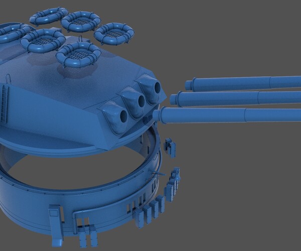 ArtStation - 381mm WW2 Italian turret n3 1/200 scale - 3D PRINTING ...