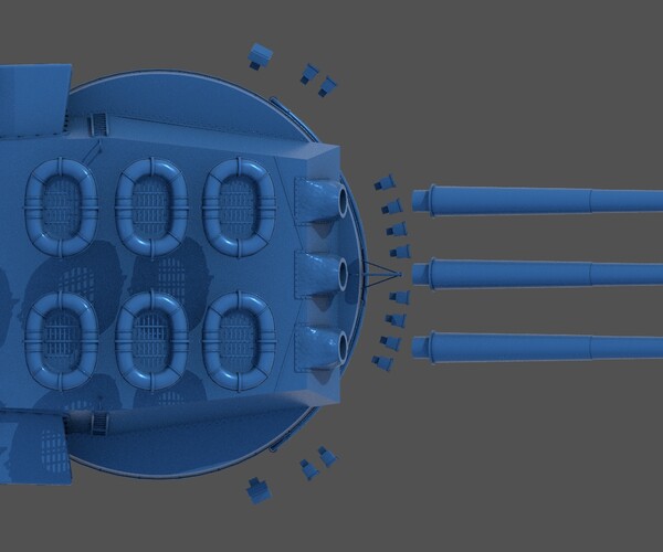 ArtStation - 381mm WW2 Italian turret n3 1/200 scale - 3D PRINTING ...