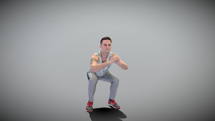 ArtStation - Young man doing squats 393 | Game Assets