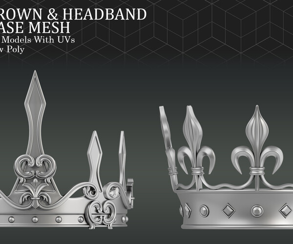 ArtStation - 20 CROWN & HEADBAND - BASE MESH | Game Assets