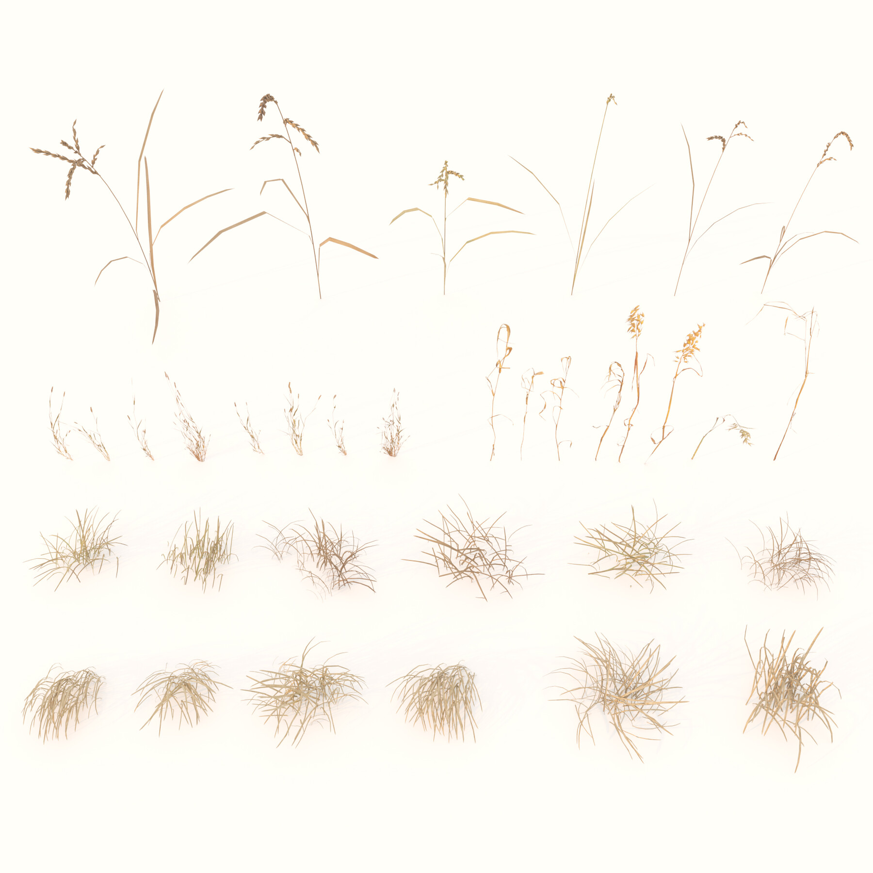 ArtStation - Dry grass (Autumn grass with snow) | Resources