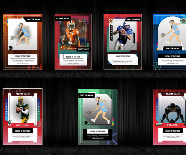 ArtStation - 7 in 1 Sports trading card Photoshop templates | Artworks