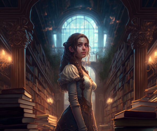ArtStation - Lost in Time: A Girl's Adventure in an Ancient Library 2 ...