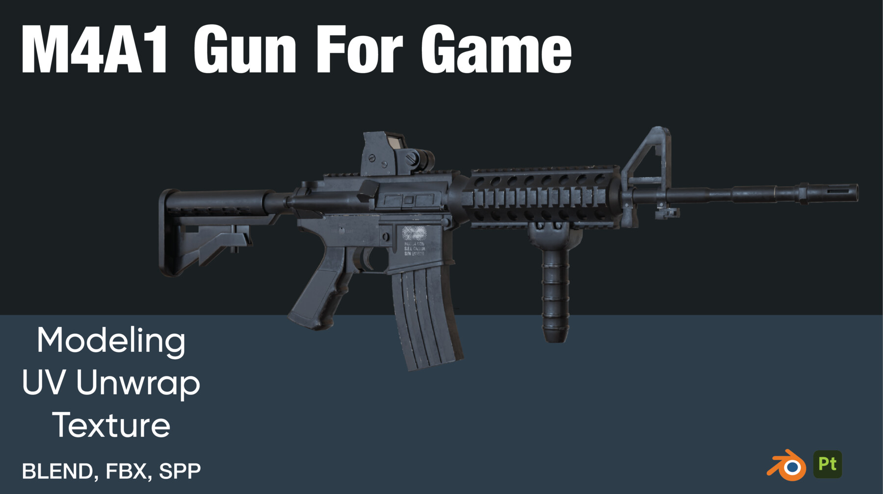 ArtStation - M4a1 Gun Ready For Game | Game Assets