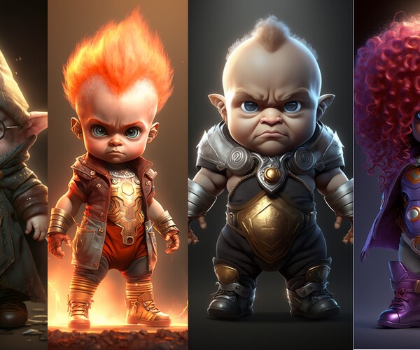 ArtStation - Cute and Fierce: 8K Collection of 60 Baby Gaming ...