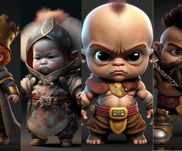 ArtStation - Cute and Fierce: 8K Collection of 60 Baby Gaming ...