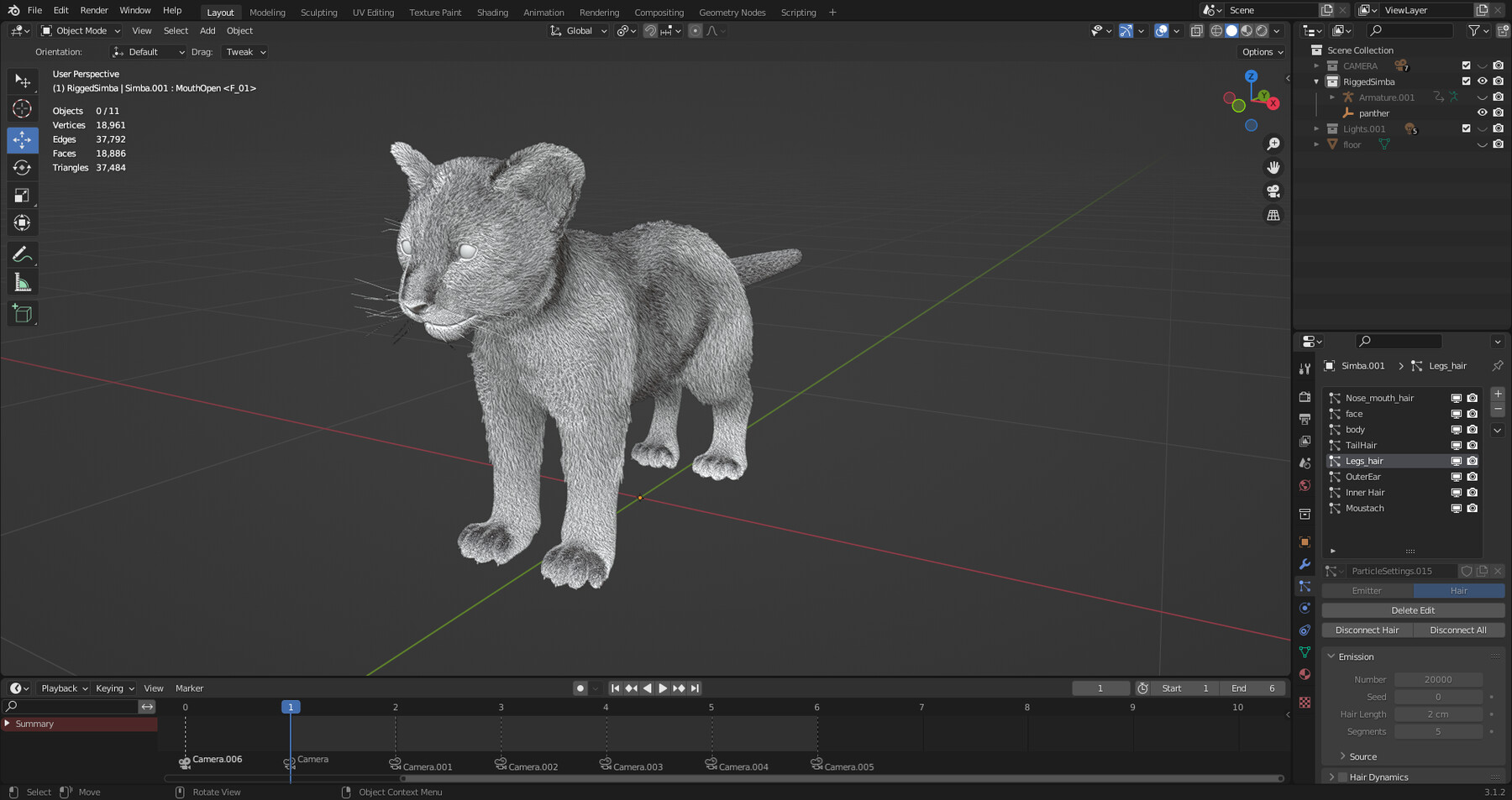 ArtStation - Fur Baby Black Panther Rigged and Animated in Unity | Game ...