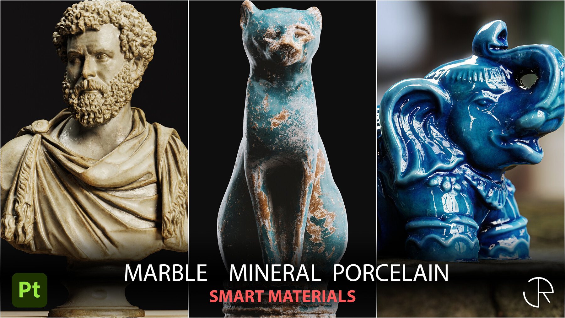 ArtStation - Marble & Mineral & Porcelain Smart Materials + Free Tutorial and Sample | Resources