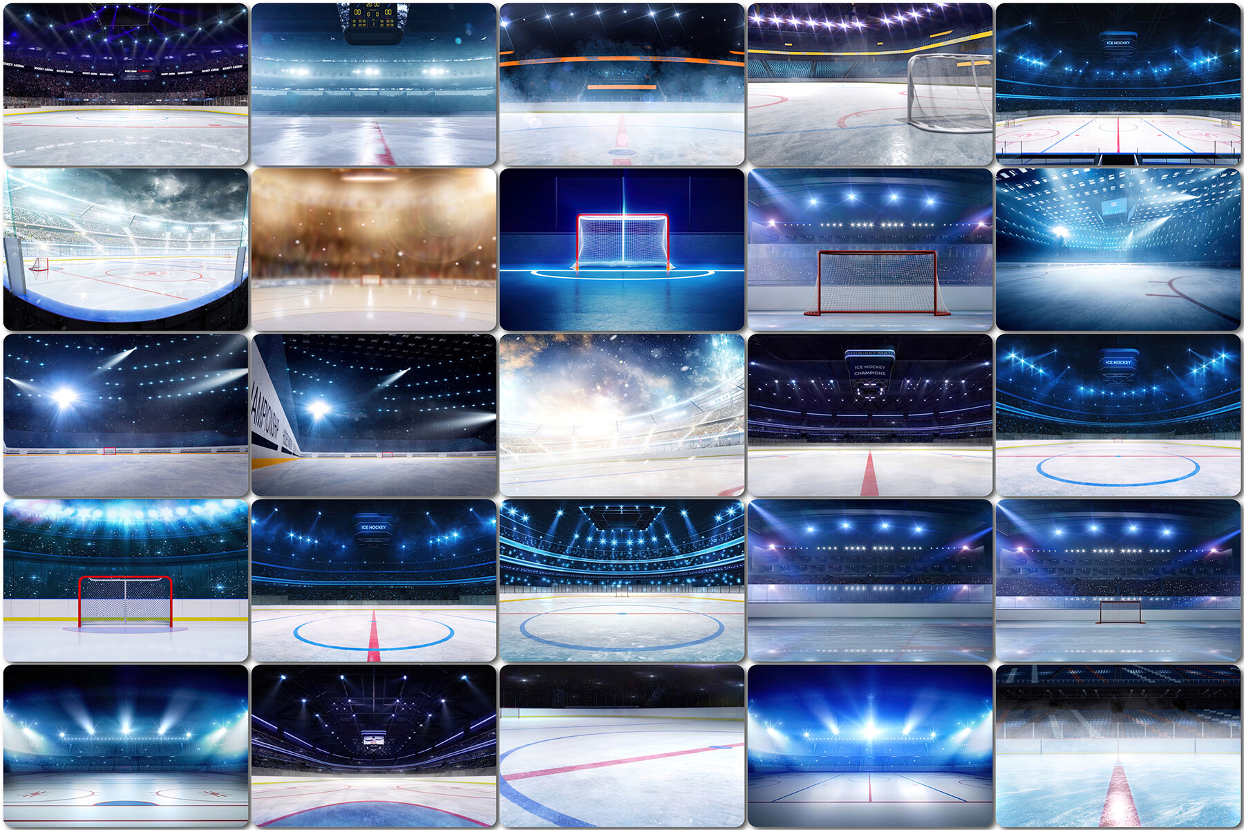 ArtStation - 24 Hockey Arena Backdrops, Empty winter background, ice ...