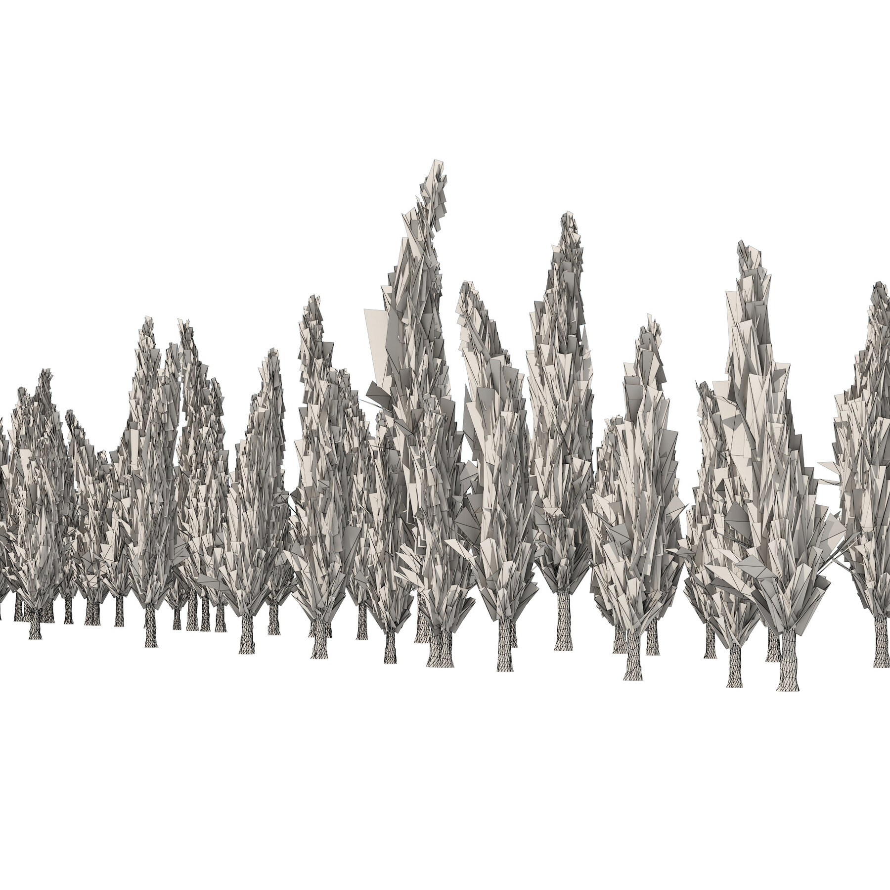 ArtStation - Common Cypress Trees row | Resources
