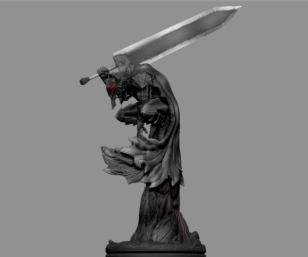ArtStation - BERSERK GUTS ON EDGE FANTASY ANIME SWORD CHARACTER 3D ...