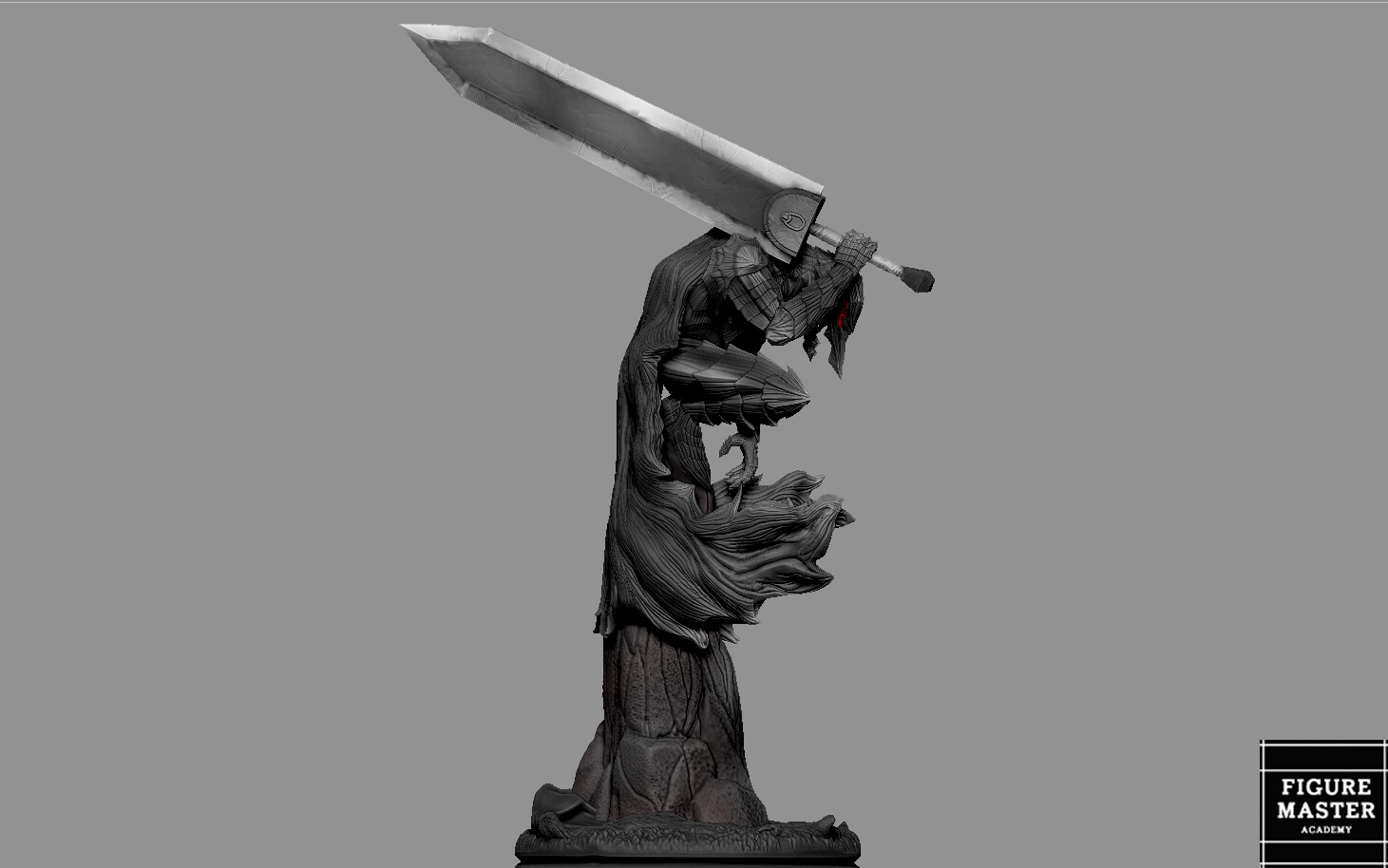 ArtStation - BERSERK GUTS ON EDGE FANTASY ANIME SWORD CHARACTER 3D ...