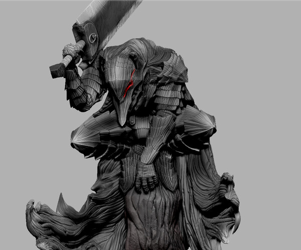 ArtStation - BERSERK GUTS ON EDGE FANTASY ANIME SWORD CHARACTER 3D ...
