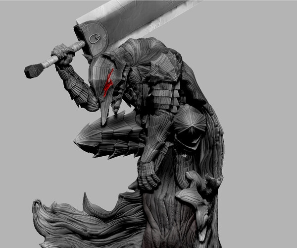 ArtStation - BERSERK GUTS ON EDGE FANTASY ANIME SWORD CHARACTER 3D ...