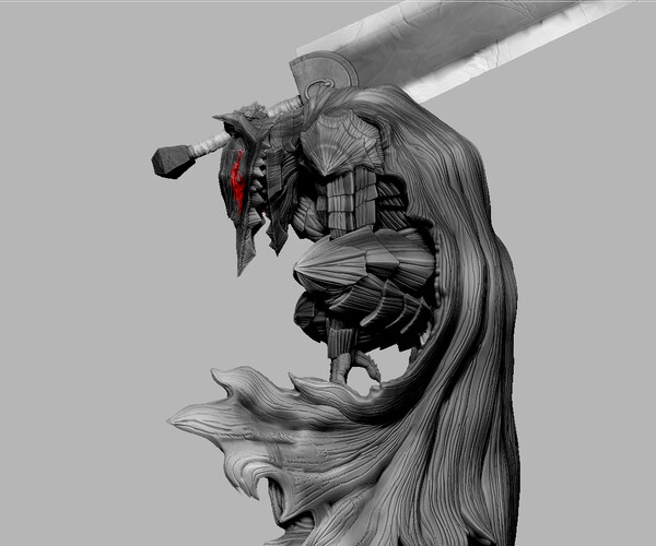 ArtStation - BERSERK GUTS ON EDGE FANTASY ANIME SWORD CHARACTER 3D ...