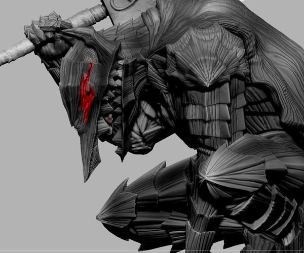 ArtStation - BERSERK GUTS ON EDGE FANTASY ANIME SWORD CHARACTER 3D ...