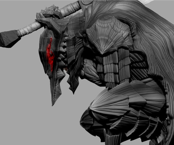 ArtStation - BERSERK GUTS ON EDGE FANTASY ANIME SWORD CHARACTER 3D ...