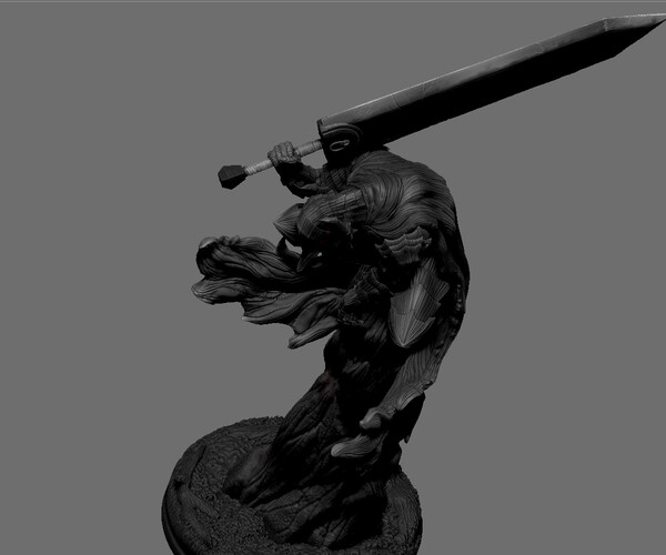 ArtStation - BERSERK GUTS ON EDGE FANTASY ANIME SWORD CHARACTER 3D ...