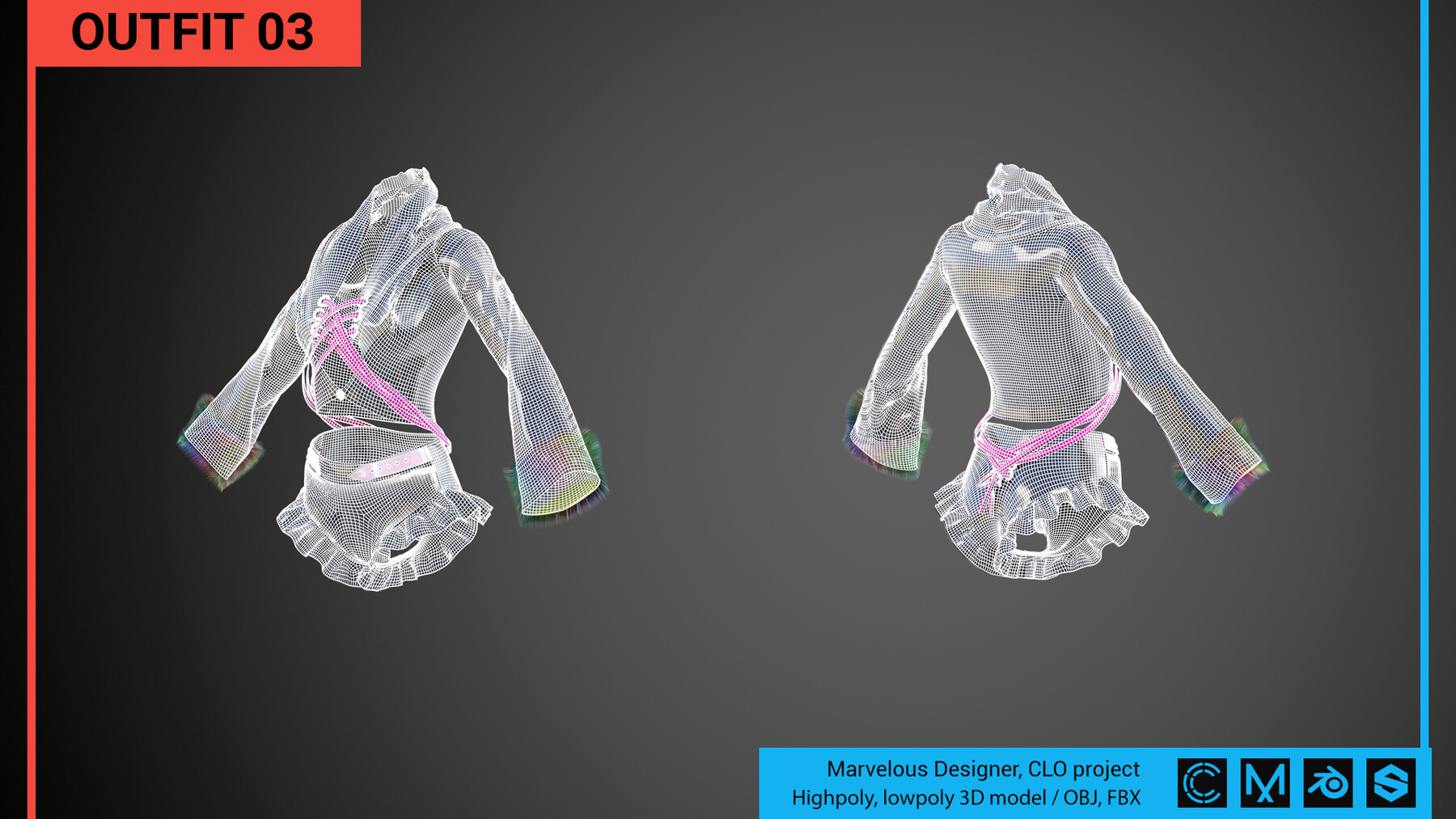 ArtStation - Outfit 03 - Marvelous Designer, CLO project. | Resources