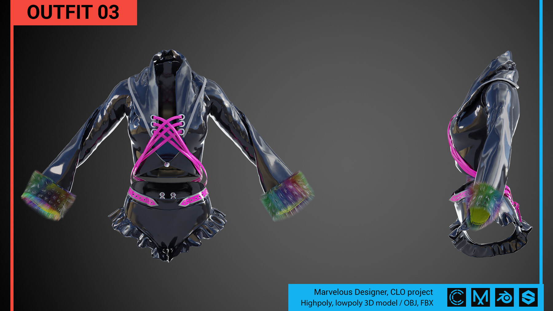 ArtStation - Outfit 03 - Marvelous Designer, CLO project. | Resources