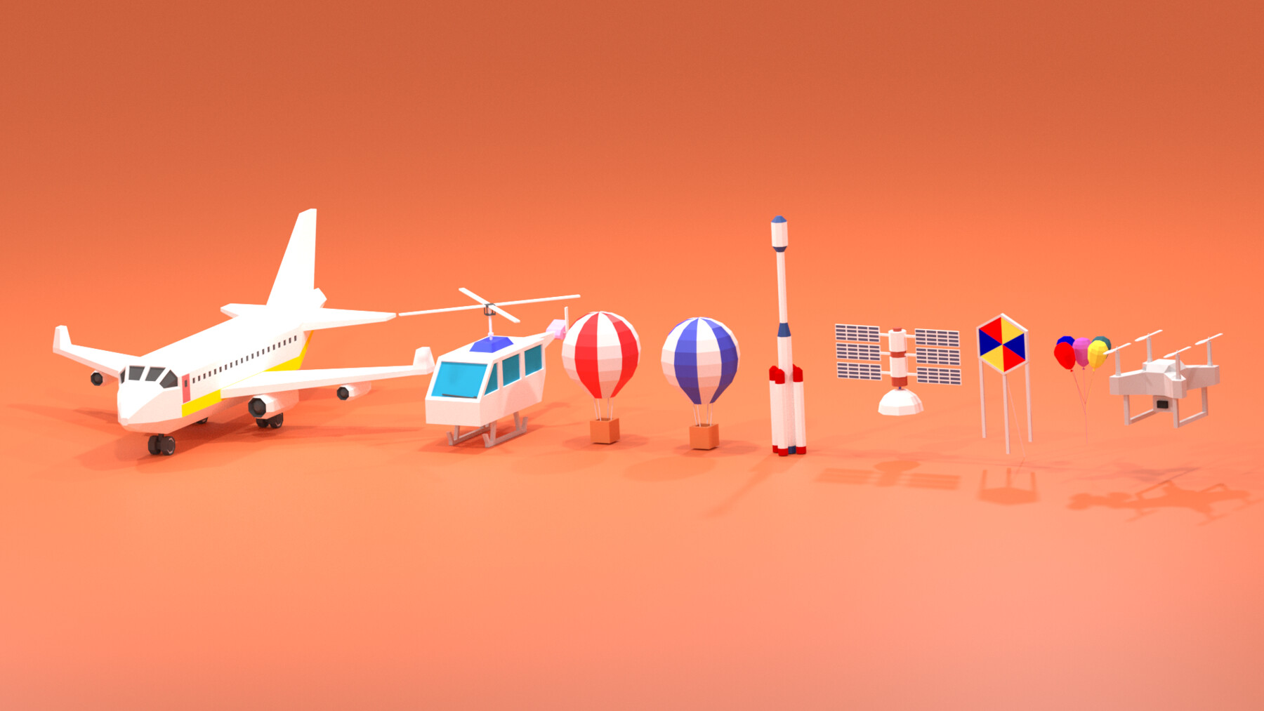 ArtStation - Cartoon Flying Vehicles and Props Pack 3d model | Resources