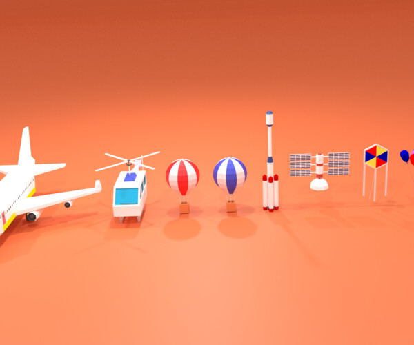 ArtStation - Cartoon Flying Vehicles and Props Pack 3d model | Resources