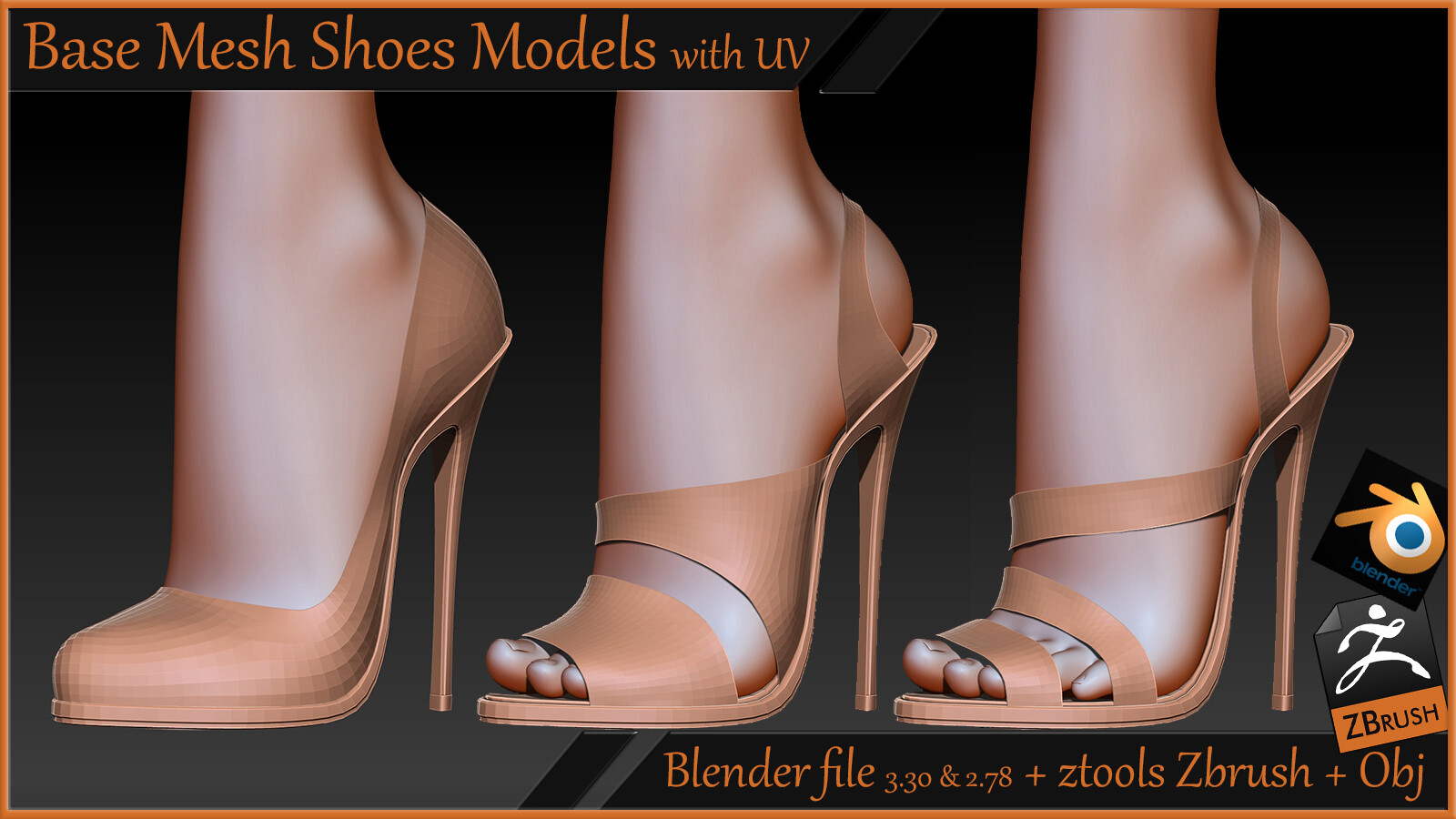 ArtStation - Base Mesh Shoes models #1 | Resources