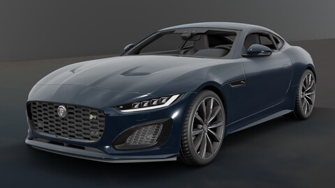 ArtStation - Jaguar F- type blue grey car | Game Assets