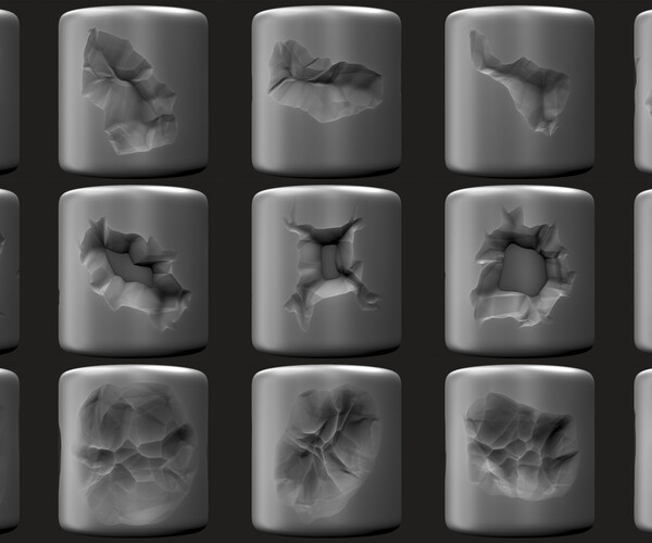 ArtStation - 100 Stylized Damage Alpha | Brushes