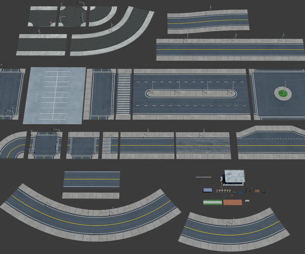 ArtStation - Road Pack Extended PBR v2 | Game Assets