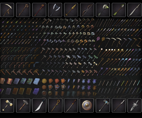 ArtStation - 500 Weapon Icons | Game Assets