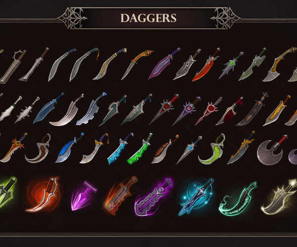 ArtStation - 500 Weapon Icons vol.2 | Game Assets