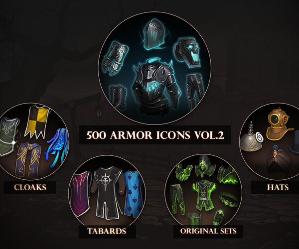 ArtStation - 500 Armor Icons vol.2 | Game Assets