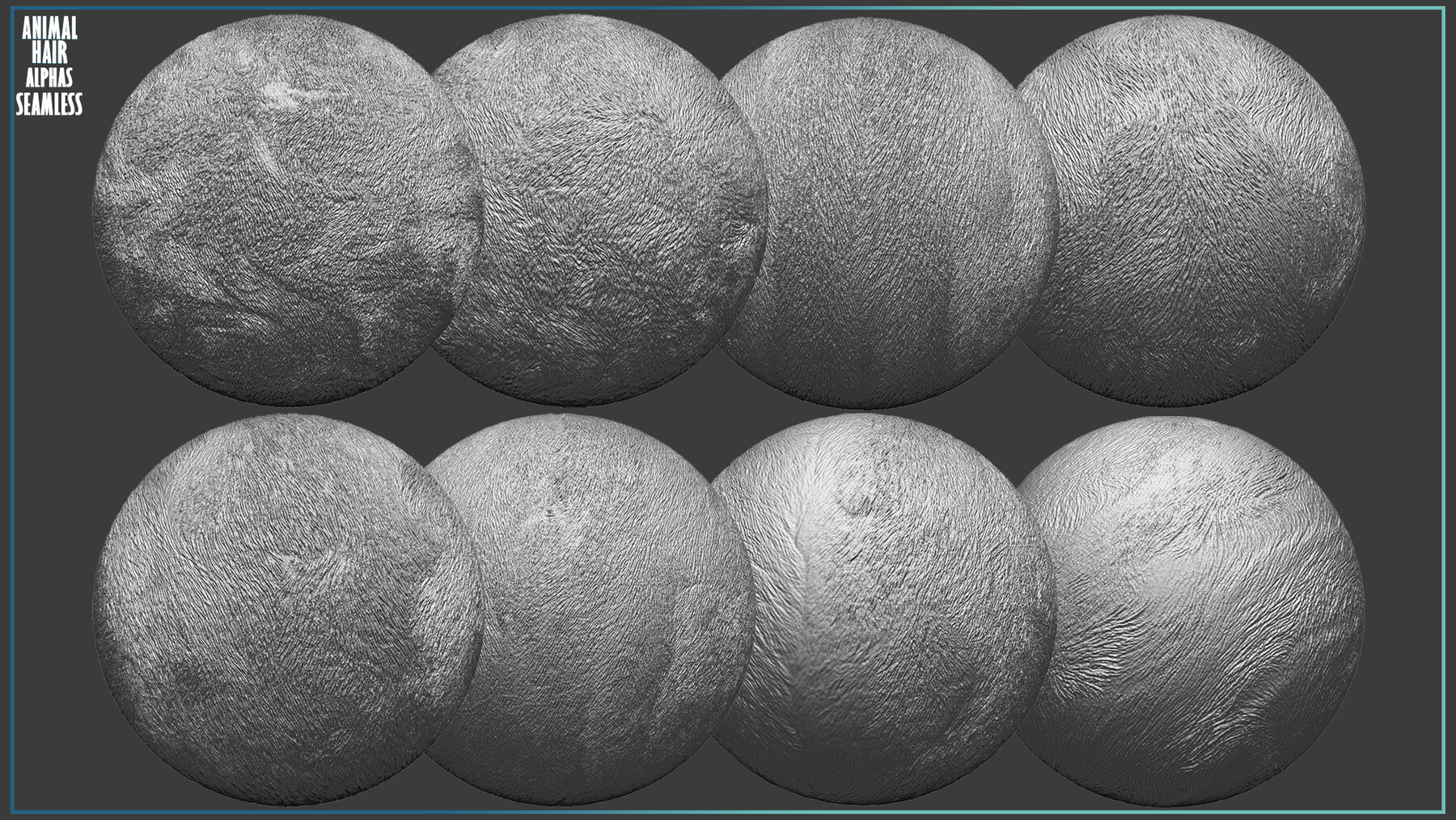 ArtStation - 50 Fur and Hair Alphas (Tileable, Displacement Map) vol.6 ...