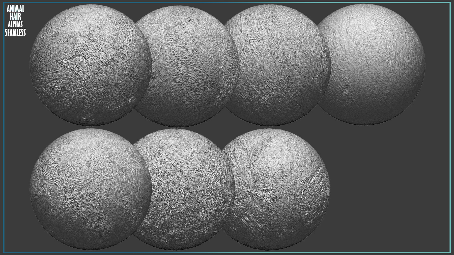 ArtStation - 50 Fur and Hair Alphas (Tileable, Displacement Map) vol.6 ...