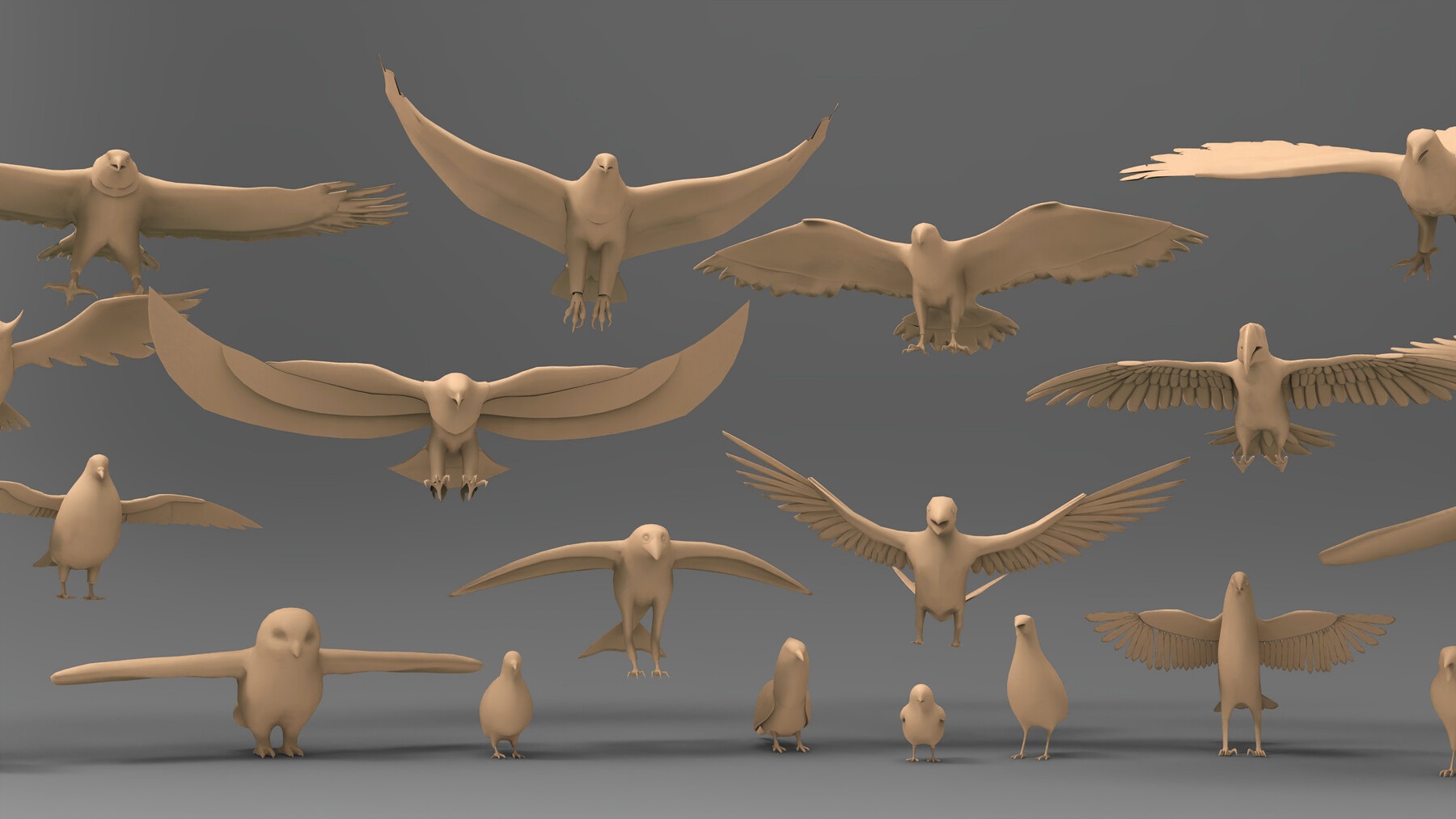 ArtStation - 25 Basemesh bird collection | Resources
