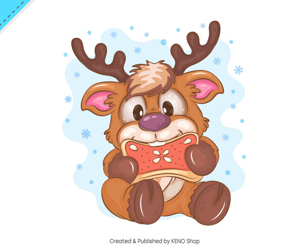 ArtStation - Set of Cartoon Deers 03. Clipart. | Artworks