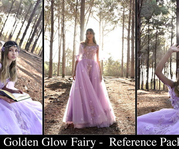 ArtStation - x126 golden fairy princess - model reference pack | Resources