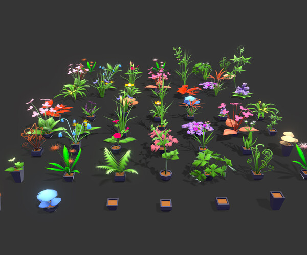 ArtStation - Stylize Low Poly Plants and Flowers Pack | Game Assets