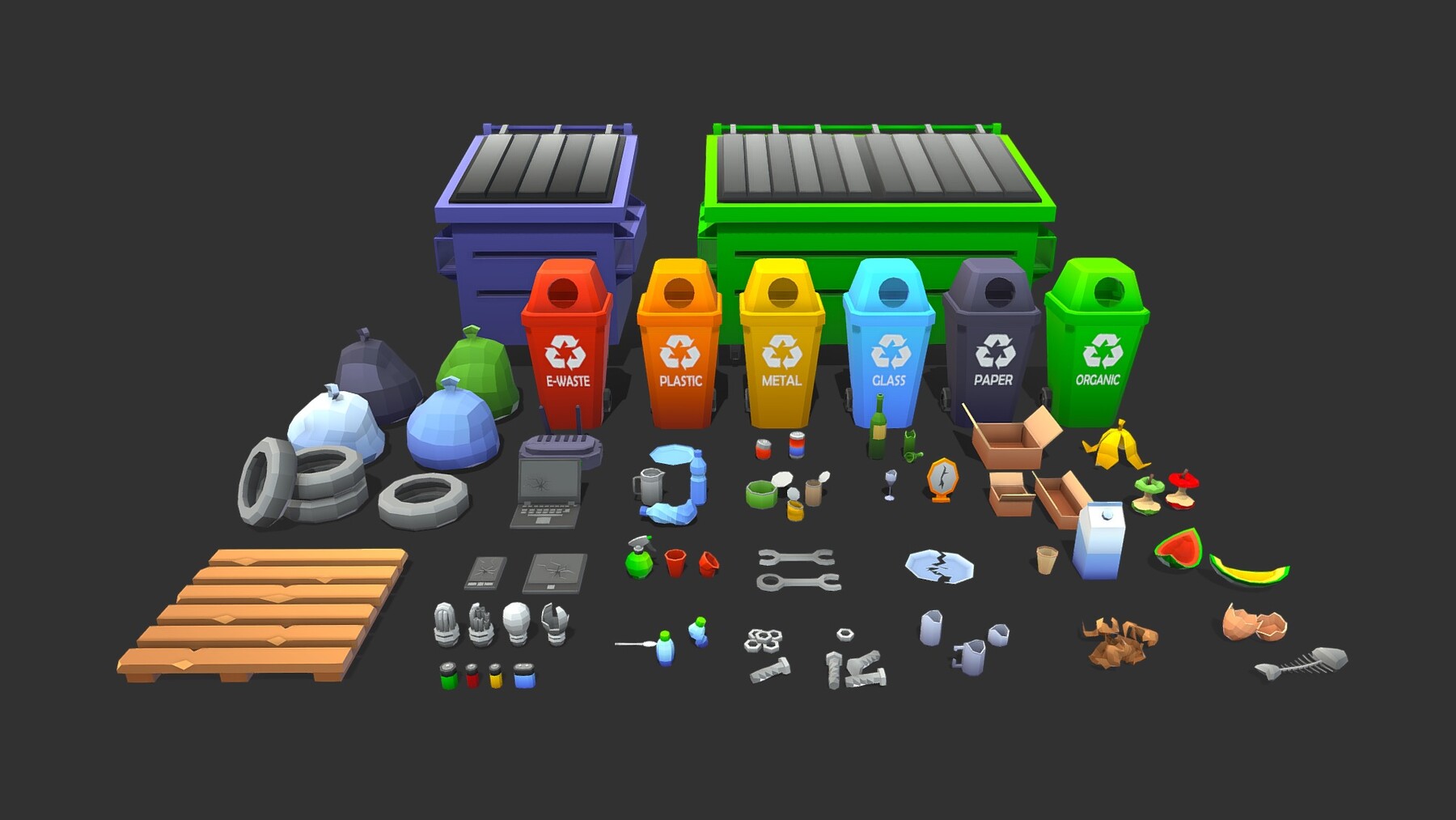 ArtStation - Stylize Low Poly Garbage Pack | Game Assets