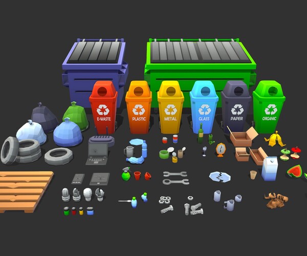 ArtStation - Stylize Low Poly Garbage Pack | Game Assets