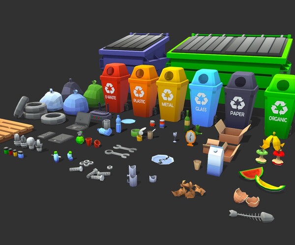 ArtStation - Stylize Low Poly Garbage Pack | Game Assets