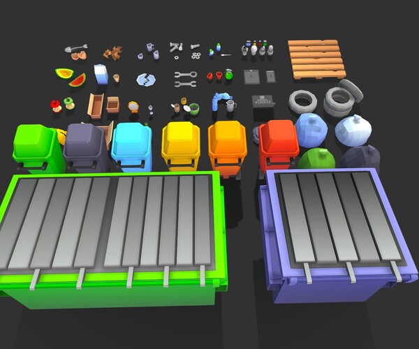 ArtStation - Stylize Low Poly Garbage Pack | Game Assets
