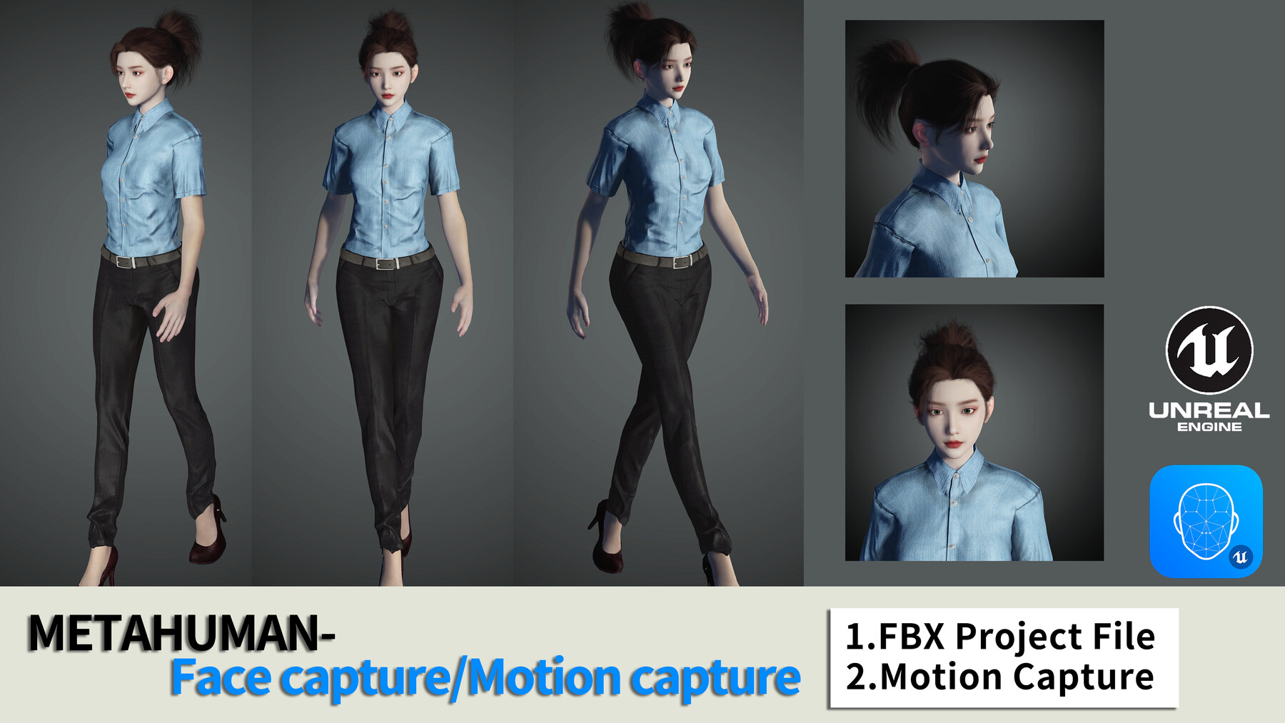 ArtStation - Lycoris-Professional white collar in high heels--Metahuman ...