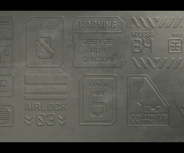 ArtStation - 160 Geometric Sci-Fi Hardsurface Alpha & Normal Maps ...