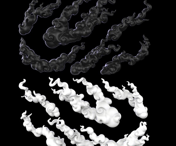 ArtStation - smoke / mist / clouds stylized pack3 IMM brush and .obj ...