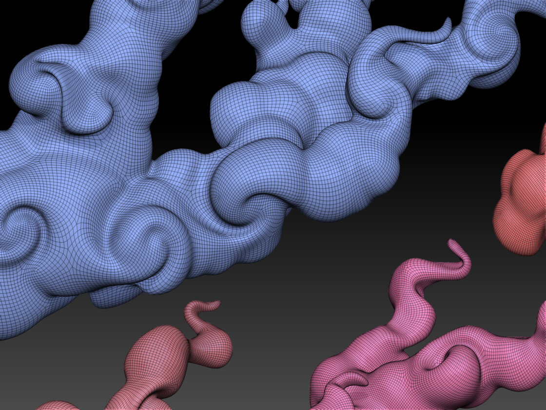 ArtStation - smoke / mist / clouds stylized pack3 IMM brush and .obj ...