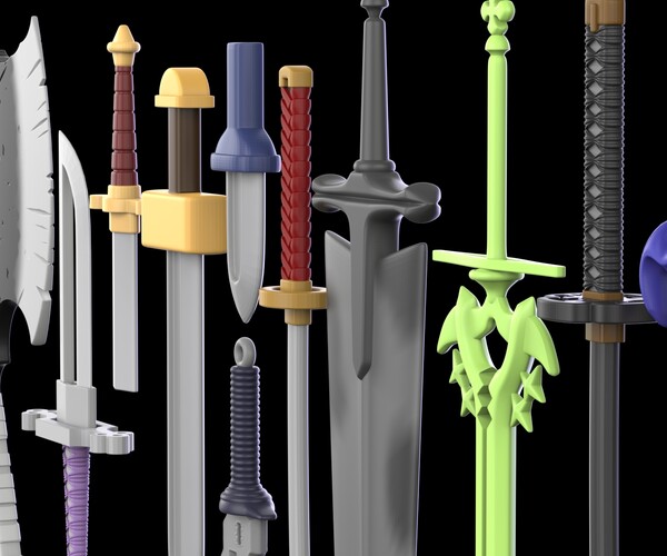 ArtStation - Anime stylized weapons / swords ztool and .obj pack 2 ...