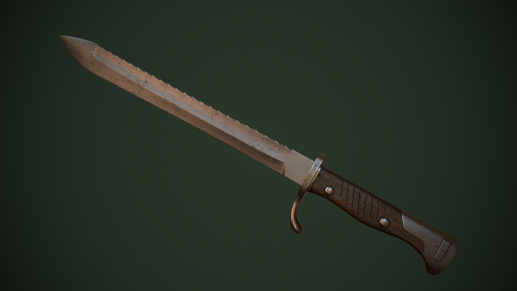 ArtStation - German WWI M1898/05 Butcher Sawback Bayonet | Game Assets